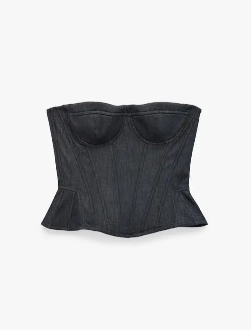 Koton Structured Strapless Corset Top With Flared Hem