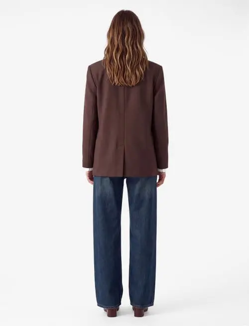 Koton Long Sleeve Notched Lapel Double-breasted Oversized Blazer