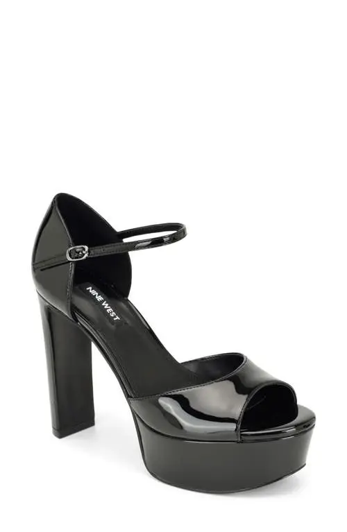 Nine West Casidee Faux Leather Platform Sandal - Blk02