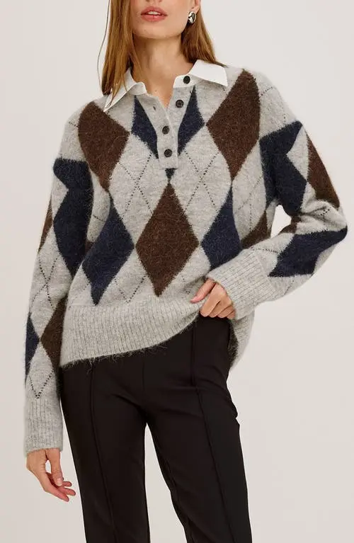Rails Linda Argyle Alpaca Blend Sweater - Cedar Argyle