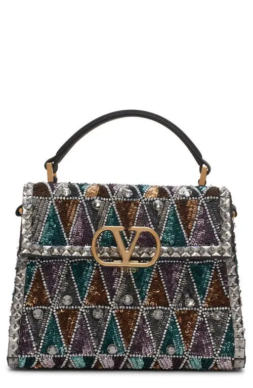 Valentino Garavani V-sling Sequin Mini Top Handle Bag