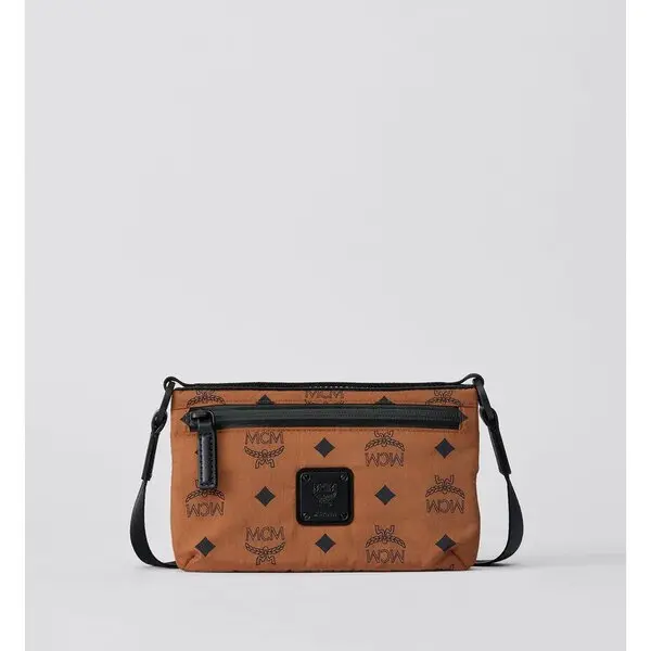 Mcm Small Aren Pouch In Monogram Nylon