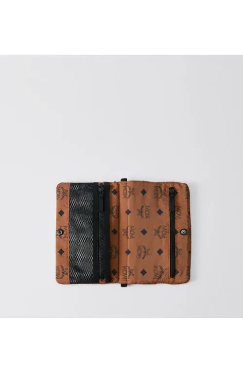 Mcm Small Aren Pouch In Monogram Nylon