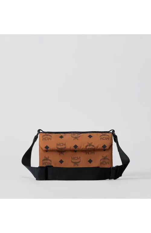 Mcm Small Aren Pouch In Monogram Nylon