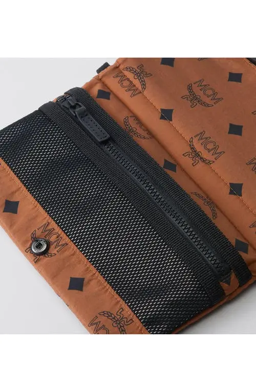 Mcm Small Aren Pouch In Monogram Nylon