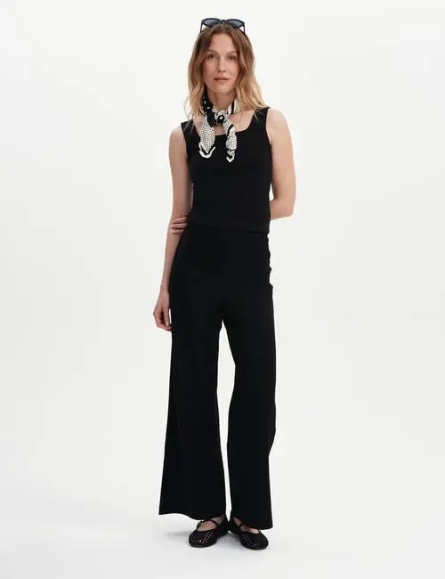 FINERY LONDON Reyna Ponte Jersey Pants - Black