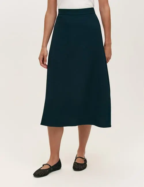 FINERY LONDON Ramona Crepe Midi Skirt