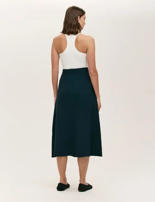 FINERY LONDON Ramona Crepe Midi Skirt