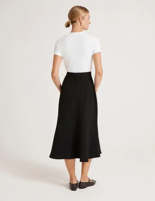 FINERY LONDON Gracie Crepe Midi Skirt