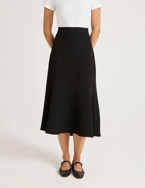 FINERY LONDON Gracie Crepe Midi Skirt