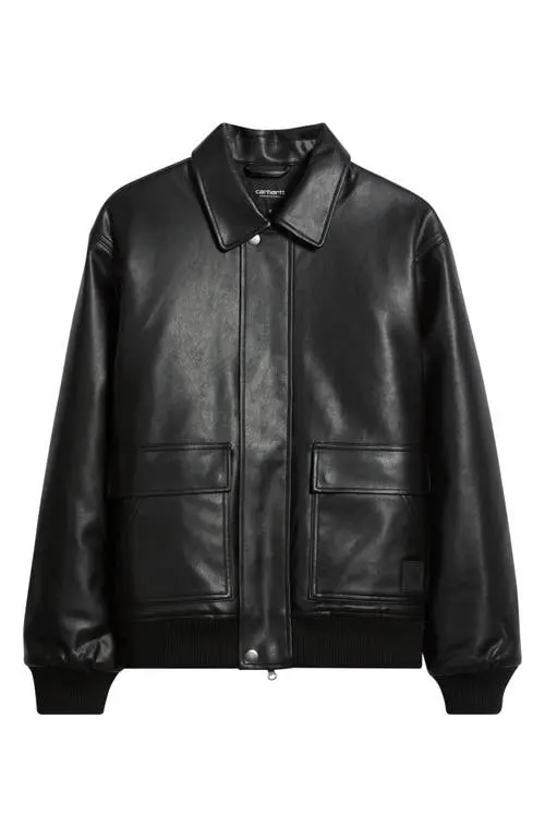 Carhartt Work In Progress Arizona Faux Leather Bomber Jacket