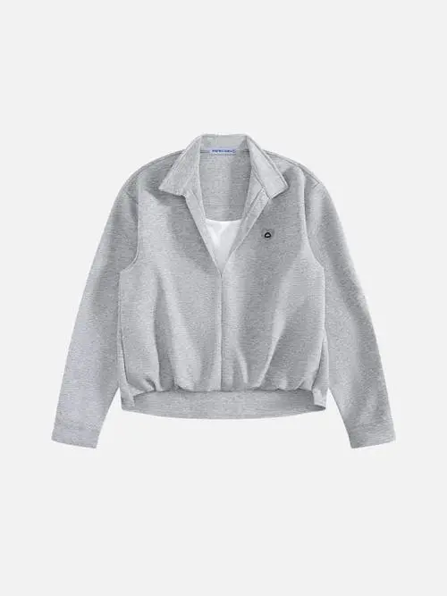 AELFRIC EDEN Deep V-neck Layered Sweatshirt