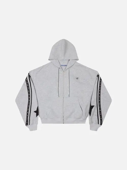 AELFRIC EDEN Boxy Panel Zip Up Hoodie