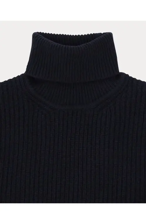 FORTELA Leone Knit Wool Turtleneck Sweater - Dark Blue