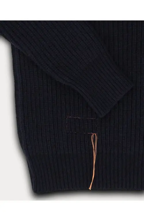 FORTELA Leone Knit Wool Turtleneck Sweater - Dark Blue