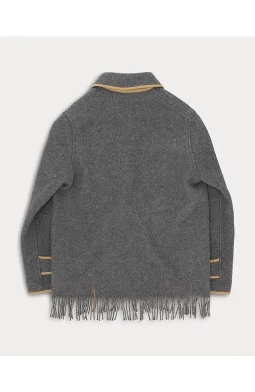 FORTELA Danika Wool Fringe Coat - Grey
