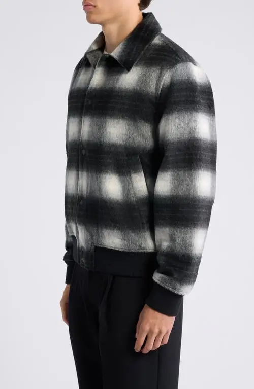 LES DEUX Shadow Check Varsity Jacket