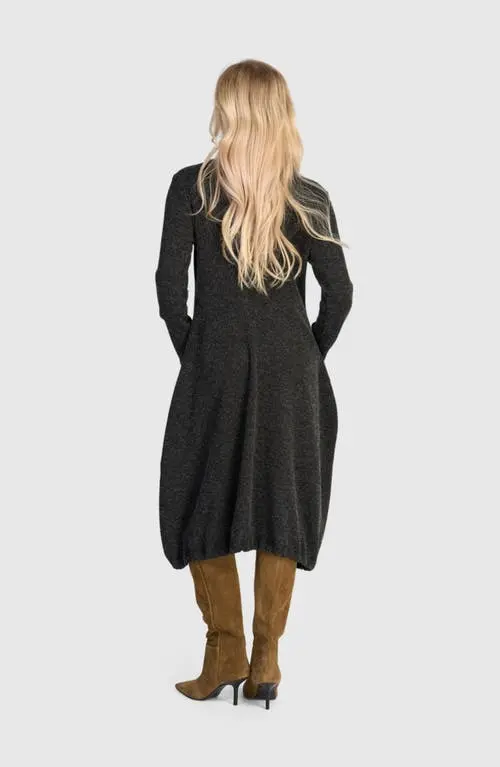 Alembika Marl Knit Draped Pockets Dress