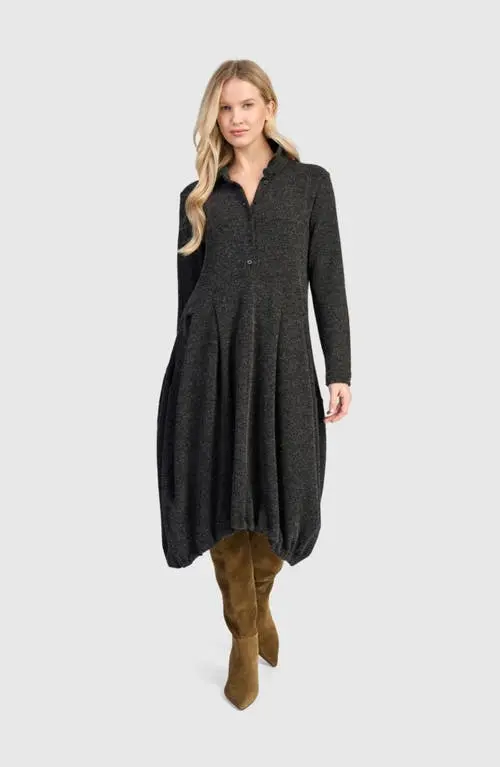 Alembika Marl Knit Draped Pockets Dress