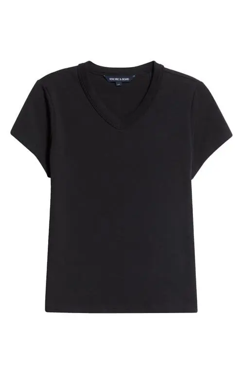 Veronica Beard Devin V-neck T-shirt - Black