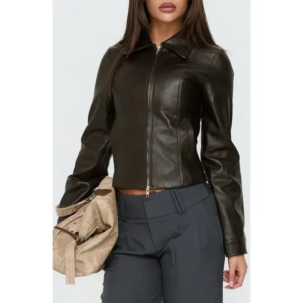 Princess Polly Palomino Fitted Faux Leather Jacket