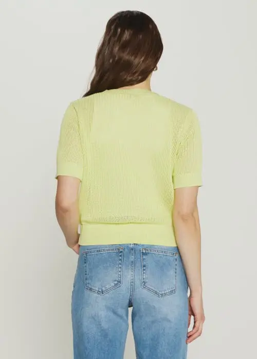 7 Diamonds Selene Open Knit Top - Soft Lime