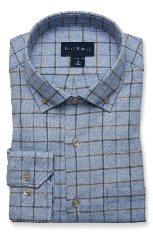 Scott Barber Plaid Cotton Flannel Button-down Shirt