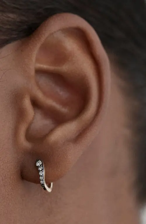 Monica Vinader Riva Lab Grown Diamond Huggie Hoop Earrings