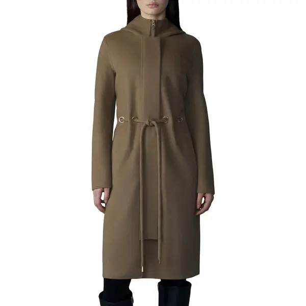 Mackage Blithe-z Handmade Wool Hooded Coat - Light Camel