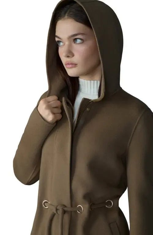 Mackage Blithe-z Handmade Wool Hooded Coat - Light Camel