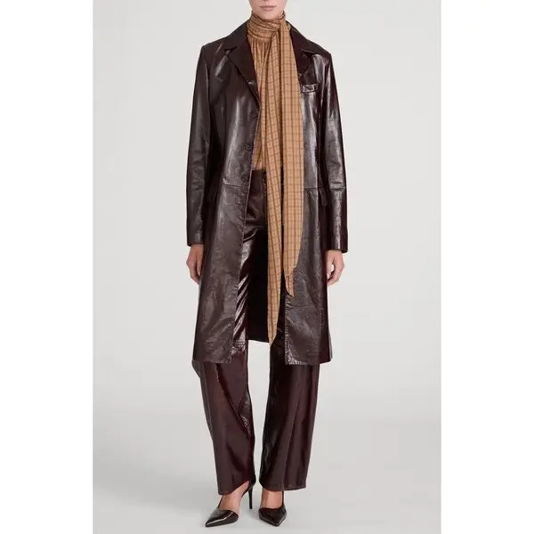 FRAME The Veda Leather Trench Coat