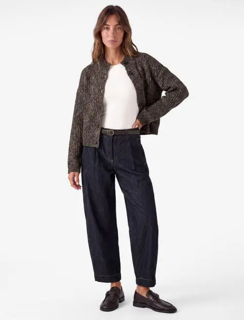 Koton Cotton Blend Barrel Pants With Belt