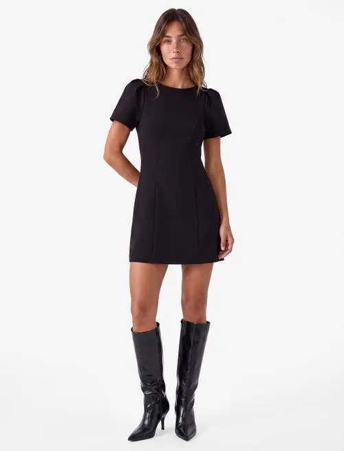 Koton Crew Neck Balloon Sleeve Mini Dress