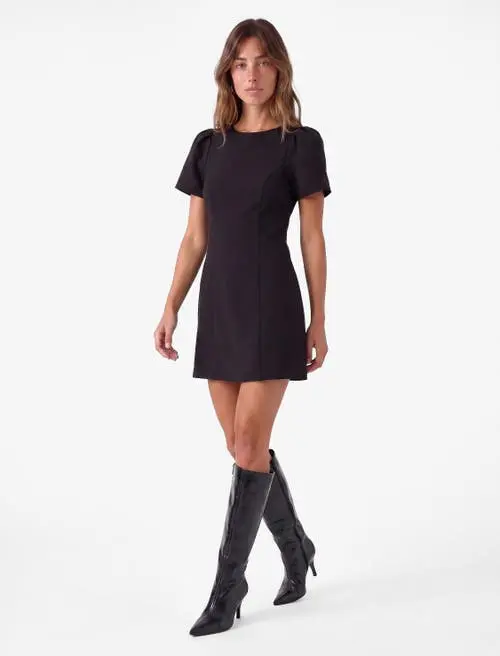 Koton Crew Neck Balloon Sleeve Mini Dress