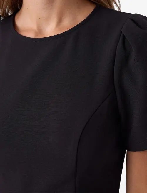 Koton Crew Neck Balloon Sleeve Mini Dress