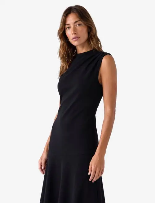 Koton Mock Neck Sleeveless Midi Dress With Draped