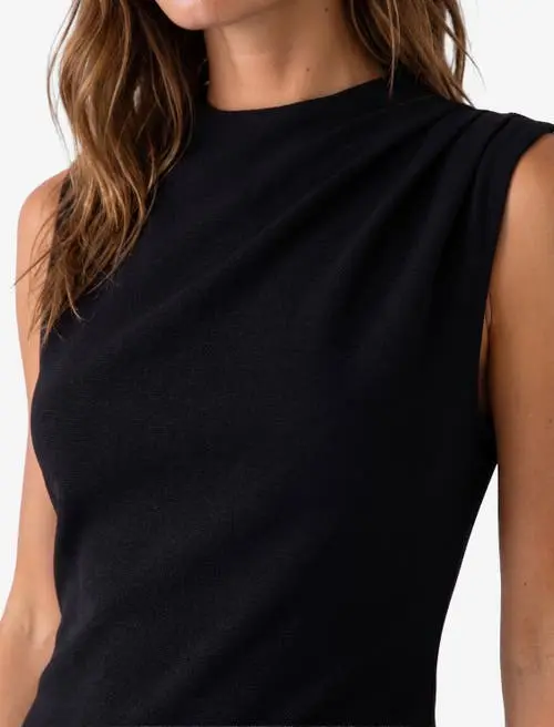 Koton Mock Neck Sleeveless Midi Dress With Draped
