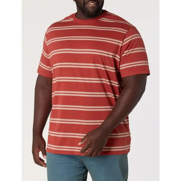HARBOR BAY BY DXL Big & Tall Moisture-wicking Double-striped T-shirt