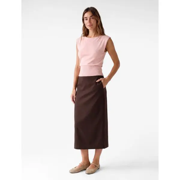 Koton Round Neck Sleeveless Knit Sweater With Ribbed Waistband - Pink