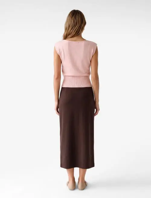 Koton Round Neck Sleeveless Knit Sweater With Ribbed Waistband