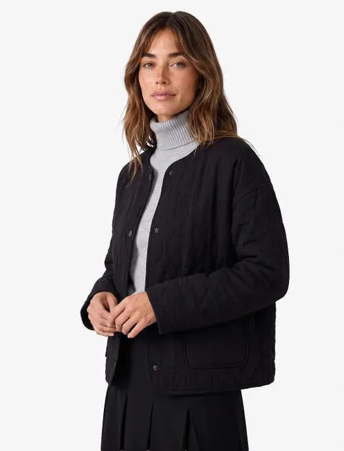 Koton Long Sleeve Crew Neck Quilted Jacket