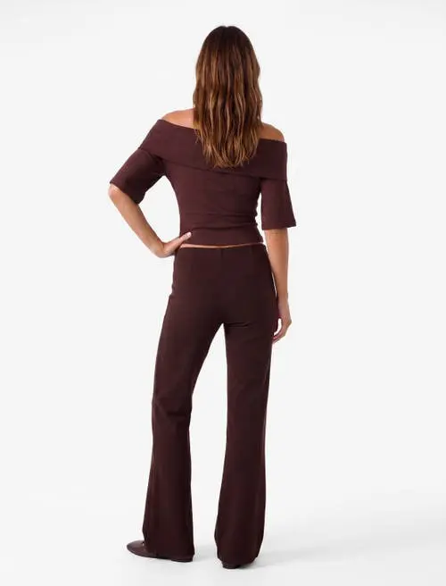 Koton Slim Cotton Blend Flare Pants