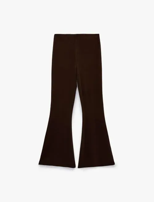 Koton Slim Cotton Blend Flare Pants