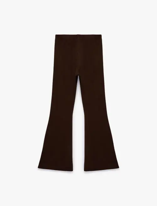 Koton Slim Cotton Blend Flare Pants