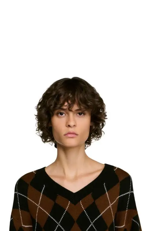 Sandro Wool Argyle-pattern Sweater