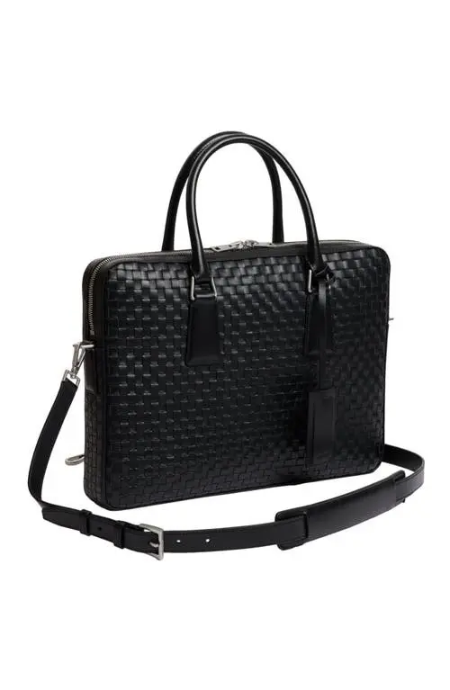 Sandro Woven Leather Briefcase