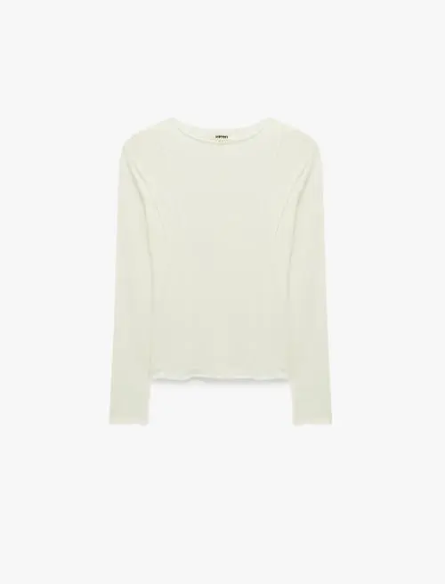 Koton Slim Fit Wool Blend Crew Neck Long Sleeve Top