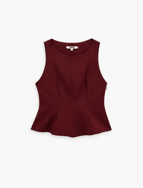 Koton Slim Fit Crew Neck Sleeveless Pe Top