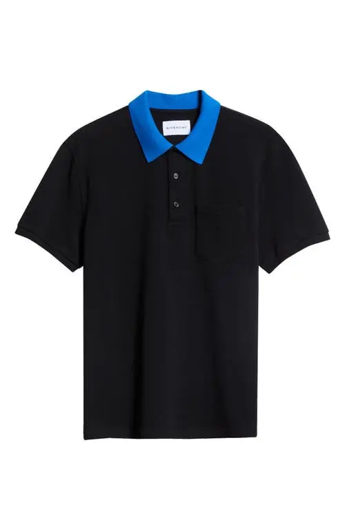 Givenchy Contrast Collar Cotton Pique Polo
