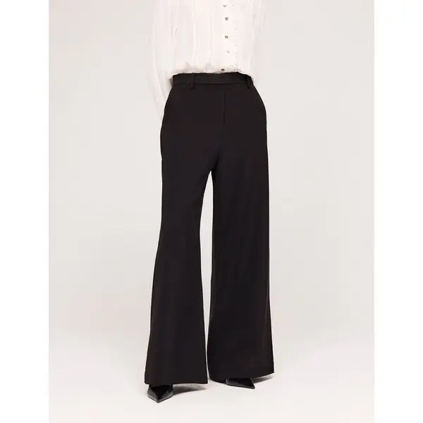 FINERY LONDON Addie Short Twill Wide Leg Pants